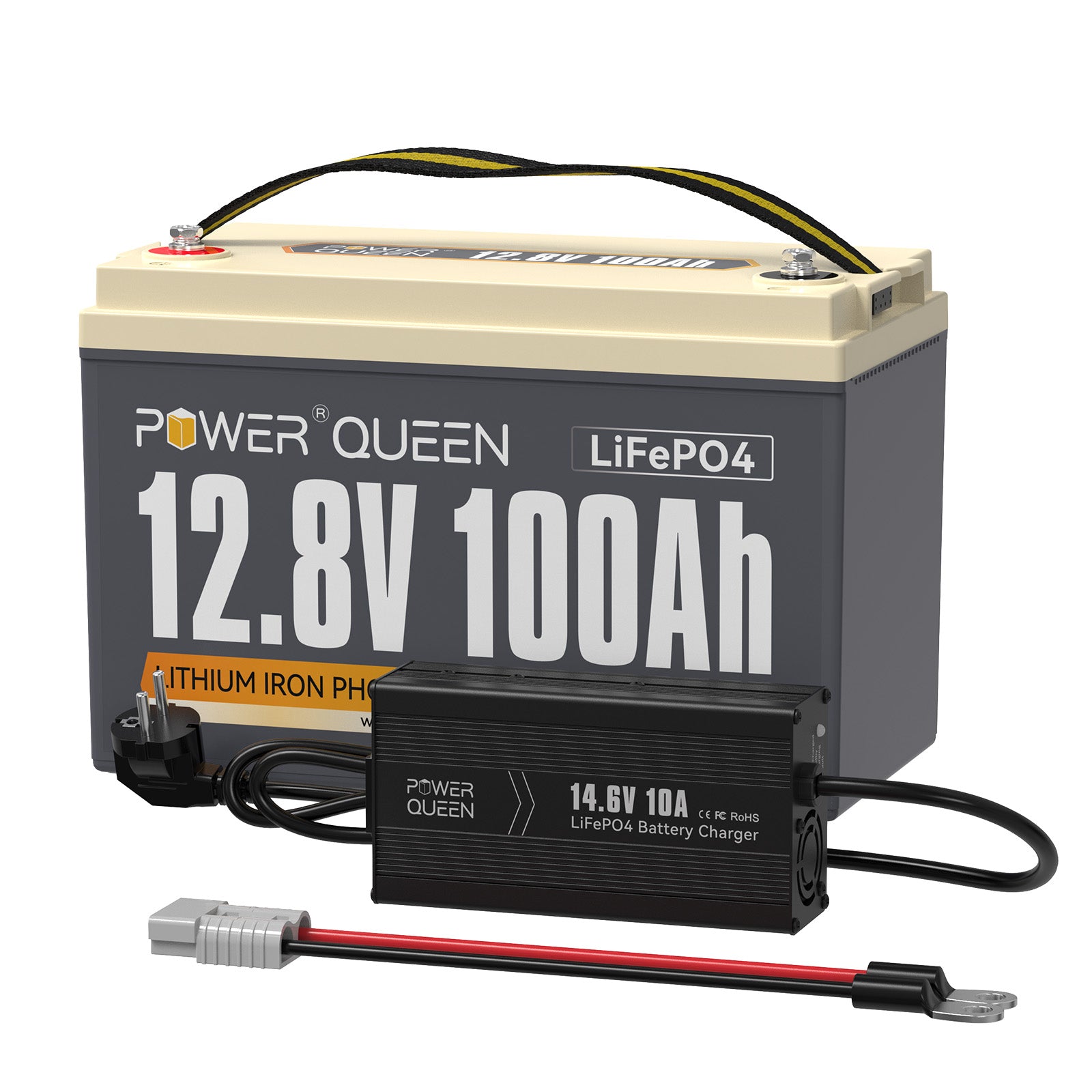 Power Queen LiFePO4 12V 100Ah Deep Cycle Battery