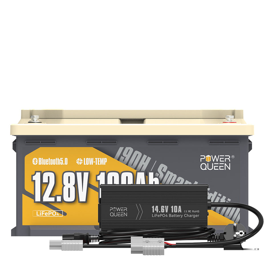 Power Queen 190H Smart Wohnmobil Untersitzbatterie 12V 100Ah LiFePO4 – Power Queen DE